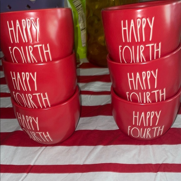 Rae Dunn | Kitchen | Rae Dunn Set Of 6 Red Happy Fourth Bowls Set ...